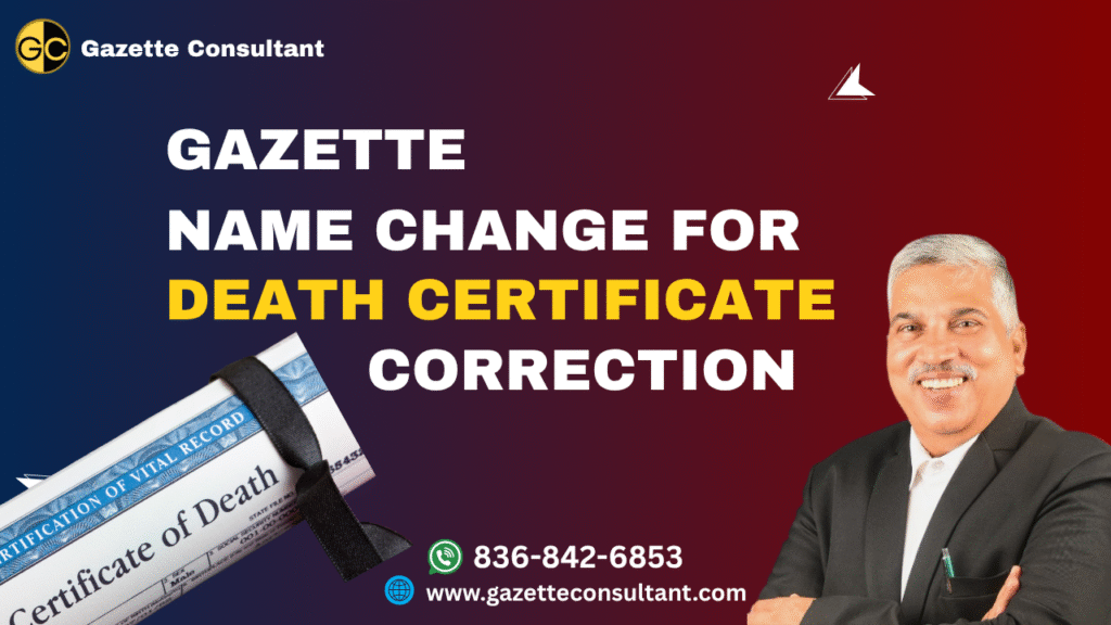 Gazette Name Change for Death Certificate Correction - Gazette Consultant